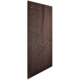 Wallario Wandgarderobe Holz-Optik Textur dunkelbraunes Holz (1-teilig