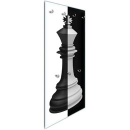 Wallario Wandgarderobe Schachfigur schwarz-weiß (1-teilig