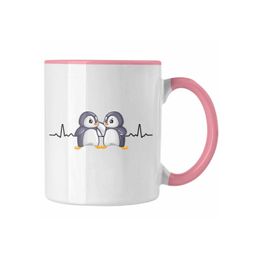 Trendation Tasse Pinguin Tasse Herzschlag Geschenkidee Mädchen