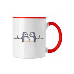 Trendation Tasse Pinguin Tasse Herzschlag Geschenkidee Mädchen