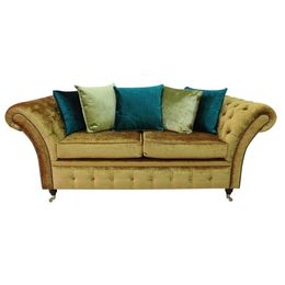 JVmoebel 2-Sitzer Chesterfield Design Luxus Polster Sofa Couch Sitz Textil Neu #231