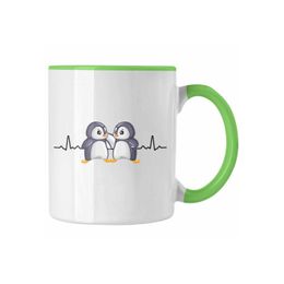 Trendation Tasse Pinguin Tasse Herzschlag Geschenkidee Mädchen