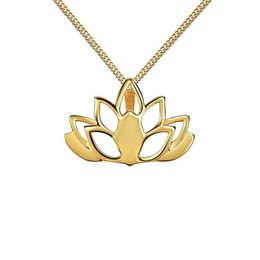JEVELION Kettenanhänger KETTENANHÄNGER Lotusblume Anhänger Silber vergoldet (Design Anhänger
