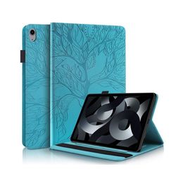 Wigento Tablet-Hülle Aufstellbare Kunst-Leder Tasche Baum Muster für Apple iPad 10.9 2022 10. Generation Etuis Hülle Cover Schutz Case Zubehör