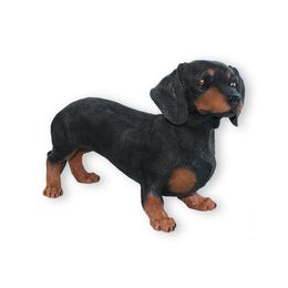 colourliving Tierfigur Hundefigur Dackel schwarz stehend Teckel Hund