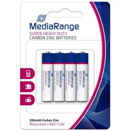 MediaRange 4 Super Heavy Duty AAA / Micro Zink-Kohle Batterien im 4er Blister Batterie
