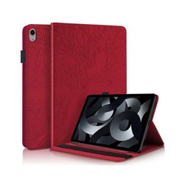 Wigento Tablet-Hülle Aufstellbare Kunst-Leder Tasche Baum Muster für Apple iPad 10.9 2022 10. Generation Etuis Hülle Cover Schutz Case Zubehör