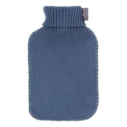 Fashy Wärmflasche Wärmflasche mit Bezug Strickbezug Rollkragen 2L Blau Fashy 6715-58