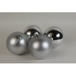 Lucht Weihnachtsbaumkugel Weihnachtskugeln 10 cm silber 8 Stück Kunststoff von Lucht