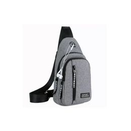 SHG Freizeitrucksack ☼ Rucksack Brustasche Crossbody Schultertasche grau