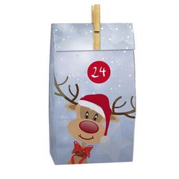 Spetebo befüllbarer Adventskalender Adventskalender mit 24 Papiertüten: Rentier (Set