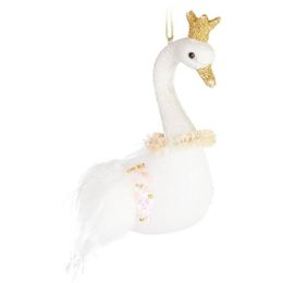 BRUBAKER Weihnachtsbaumkugel Schwan Prinzessin mit Glitzer Krone