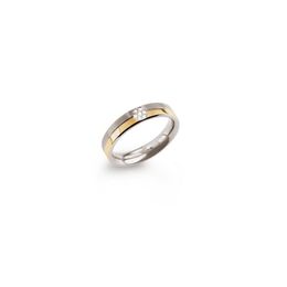 Boccia Fingerring Boccia Ring 0129-0656 Titan teilvergoldet mit Brillanten Größe 56