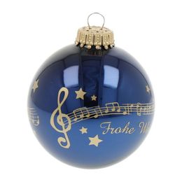 mugesh Weihnachtsbaumkugel Weihnachtskugel Notenzeile Stille Nacht cobaltblau
