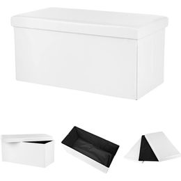 Melko Sitzbank Sitzbank Sitztruhe Aufbewahrungsbox aus Kunstleder in ver. Farben Weiß Schwarz Faltbar Polster Hocker Stauraum (Stück)