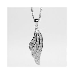 ELLAWIL Silberkette Damen Kette mit Engel Flügel Anhänger Halskette Schmuck Ankerkette (Kettenlänge 50 cm