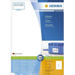 Herma Herma Etiketten Premium A4 weiß 210x297 mm Papier 200 St. Wischbezug
