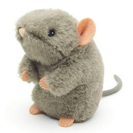 Uni-Toys Kuscheltier Maus grau
