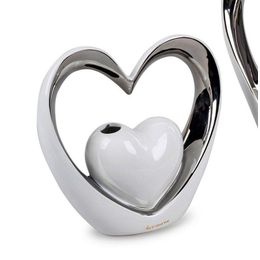 formano Dekovase Hearts, Weiß B:21.5cm H:20cm Keramik