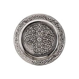 Marrakesch Orient & Mediterran Interior Tablett Orientalisches rundes Tablett aus Messing Mehdia 30cm Deko