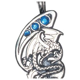 HOPLO Kettenanhänger Drache Anhänger Schmuck Drachen 42x25mm Wikinger Swarovski Kristalle +