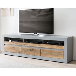 Furn.Design Lowboard Tamaris (TV Unterschrank in grau mit Eiche