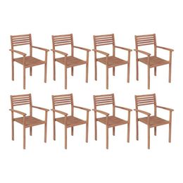 furnicato Gartenstuhl Stapelbare Gartenstühle 8 Stk. Massivholz Teak