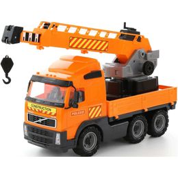 WADER QUALITY TOYS Spielzeug-Kran Volvo Lastwagen Kranwagen Autokran Fahrzeugkran