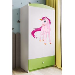 Bjird Kinderkleiderschrank Kleiderschrank Babydreams (4 Einlegeböden und Schublade) Mit Kleiderstange