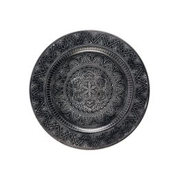 Marrakesch Orient & Mediterran Interior Tablett Orientalisches rundes Tablett aus Metall Manar 35cm