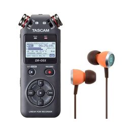 TASCAM DR-05X Audio-Recoder Digitales Aufnahmegerät (mit Audiofly Ohrhörer)