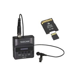 TASCAM DR-10L Recorder mit Lavalier-Mikrofon Digitales Aufnahmegerät (mit Speicherkarte)