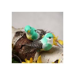 MARELIDA Tierfigur Mini Deko Vögel mit Federn Klammer Frühling Osterdeko 2