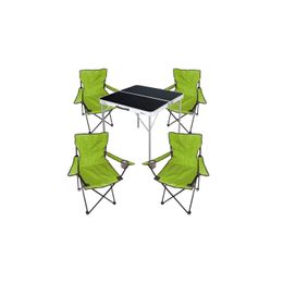 Mojawo Essgruppe 5-teiliges Campingmöbel Set limegrün Tisch+Campingstühle mit Tasche