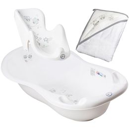 Tega-Baby Babybadewanne 3 Teile SET/TUCH – EULE Weiss