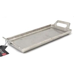 colmore Dekotablett Tablett Platte Schale mit Griff Silber Metall Retro Tisch Deko Colmore 41 cm