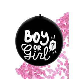 Boland Luftballon Gender Babyparty Boy or Girl Konfettiballon rosa