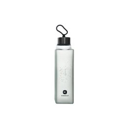 KASANOVA Trinkflasche PURE Wasserflasche Glas Premium Grau Auslaufsicher Glasflasche Wiederverwendbar Robust Indoor Outdoor