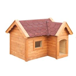 JVmoebel Hundehütte, Hundehütte Hund Hütte aus echtem Holz handgefertigteDog House