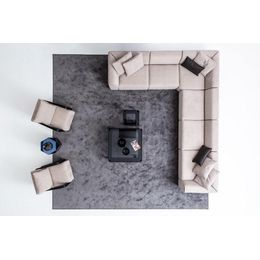 JVmoebel Wohnzimmer-Set Moderne Sofagarnitur L-Form Couch mit Sessel Graue Eck Couch