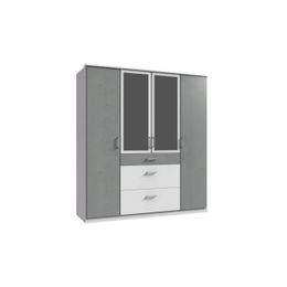 freiraum Kleiderschrank Click (B/H/T: 180x198x58 cm) in Weiß mit 3 Schubladen und 4 Türen