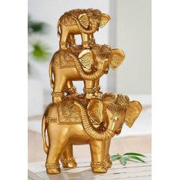 Gilde Dekofigur Indoor - Gilde Elefanten goldfarbig