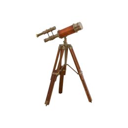 aubaho Teleskop Doppel-Teleskop mit Holz-Stativ Fernrohr Fernglas Messing Antik-Stil