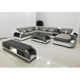 JVmoebel Wohnzimmer-Set, Garnitur Design Wohnlandschaft Ecksofa Sofa Couch U-Form Couchtisch