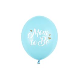 partydeco Luftballon, Luftballons mit Aufschrift Mom to Be 30cm blau weiß 6er Set