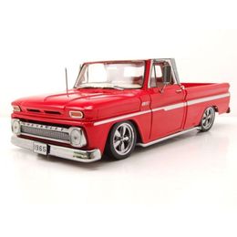 Sun Star Modellauto Chevrolet C-10 Styleside Pick Up Lowrider 1965 rot weiß Modellauto