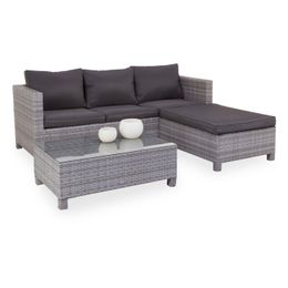 OUTDOOR Gartenlounge-Set Loungeecke OUTDOOR ALVARO (BHT 190x82x170 cm) BHT 190x82x170 cm grau