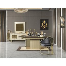 JVmoebel Essgruppe Esstisch + 6 Stühle Esszimmer Set Ess Gruppe Holz Tisch Tische 7tlg