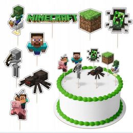 Festivalartikel Papierdekoration Minecraft Topper Set 8 Stk Geburstag Torten Deko Kuchen Junge