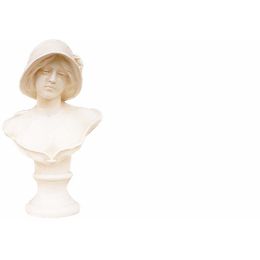 JVmoebel Skulptur Design Mädchen mit Hut Büste Figur Statue Skulpturen Dekoration 2039